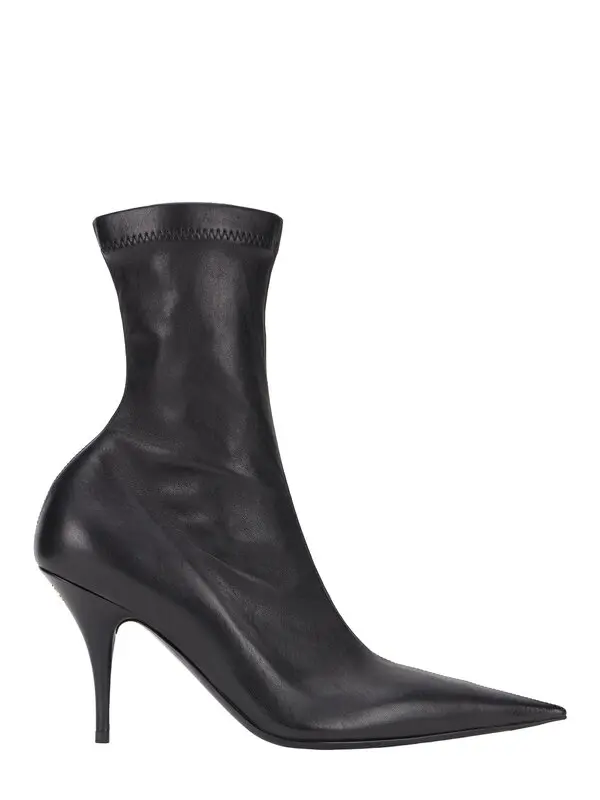 Balenciaga Pointed Ankle Boots With Stiletto Heel - Black