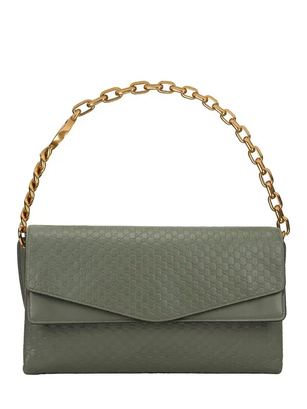 Gucci Gg Embossed Monogram Leather Handbag - Khaki