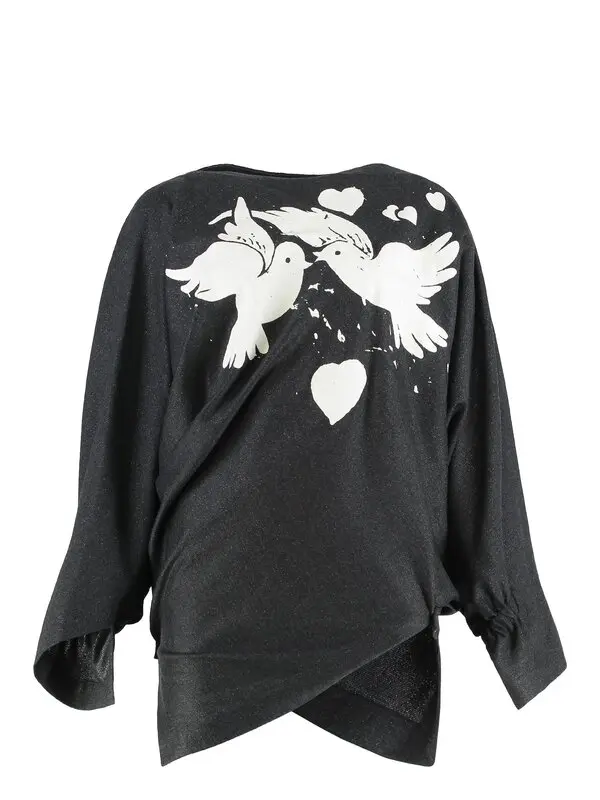 VIVIENNE WESTWOOD Infinity Long-sleeve Sweater With Dove And Heart Motif - Grey