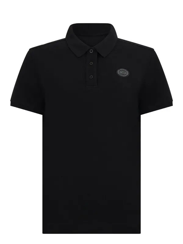 Canada Goose Classic Cotton Polo Shirt With Embroidered Logo - Black