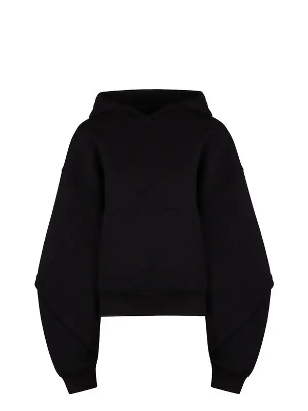 MUGLER Oversized Cotton Hoodie - Black