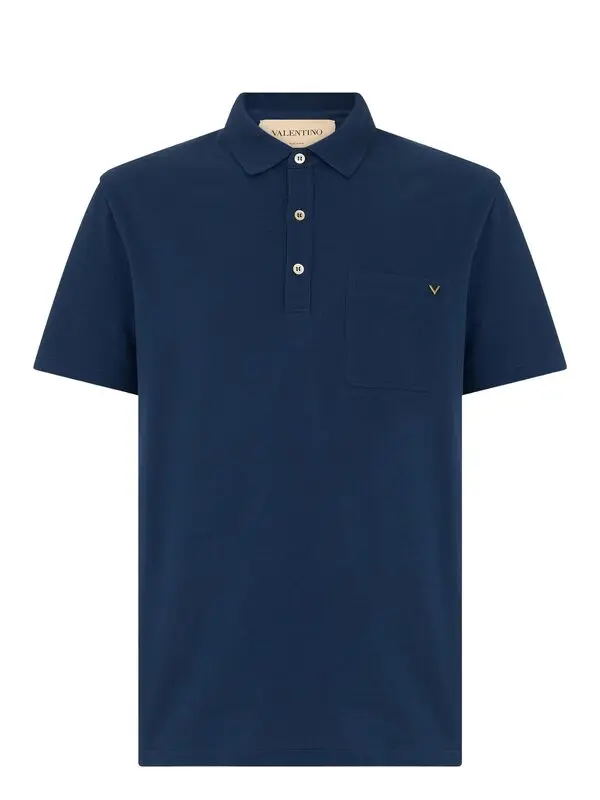 Valentino Garavani Classic Short-sleeve Polo For - Blue