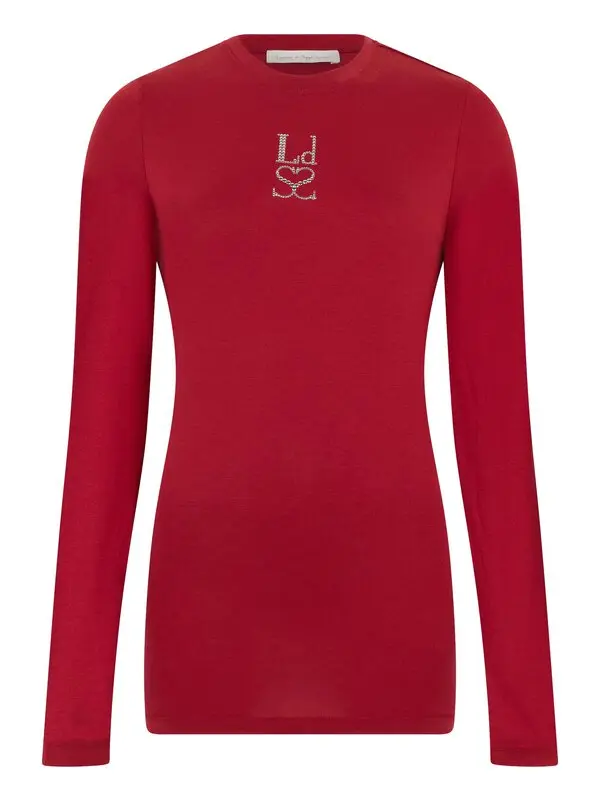 LUDOVIC DE SAINT SERNIN Cotton Long Sleeve Shirt With Logo Detail - Red