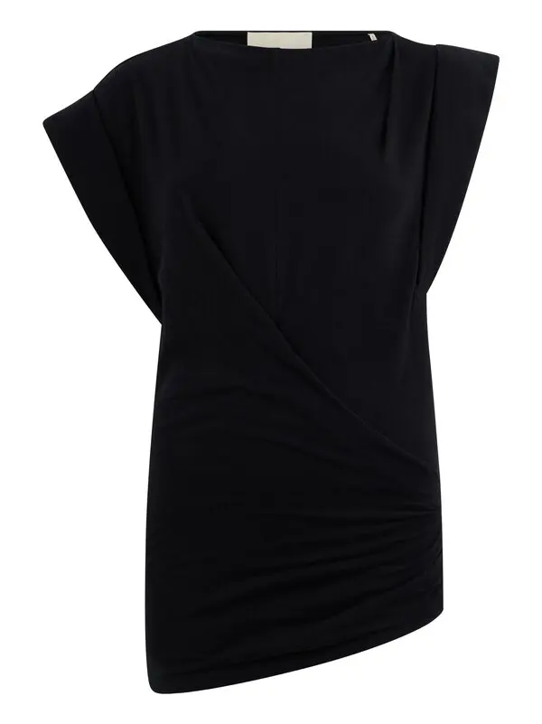 Isabel Marant Étoile Maisan Draped Cap-sleeve Top - Black