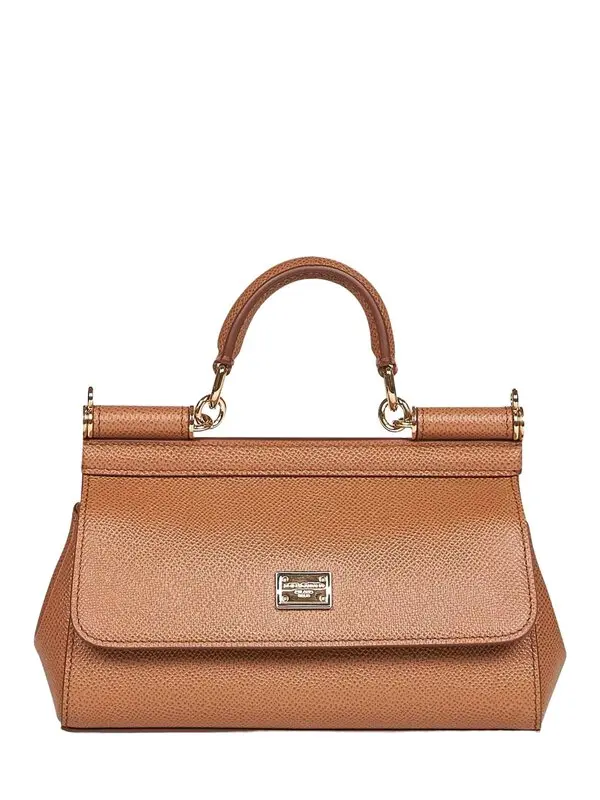 Dolce & Gabbana Mini Handbag With Magnetic Closure And Top Handle - Marrone