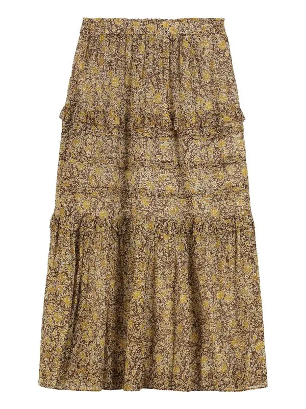 MARANT ETOILE Floral Print Tiered Long Skirt - Multicolor