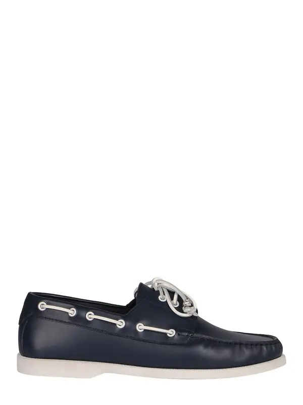 Celine Bateau Leather Boat Shoes - Blue