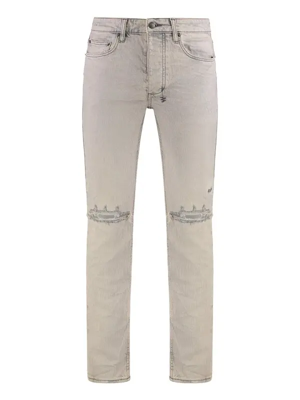 Ksubi Slim Fit Distressed Jeans - Grey