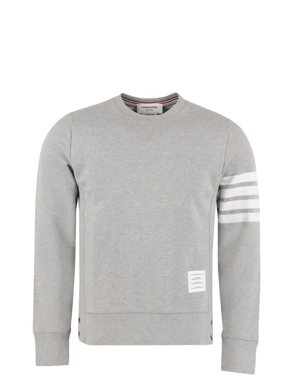 Thom Browne Classic Loopback Sweatshirt With Striped Detail - Grey