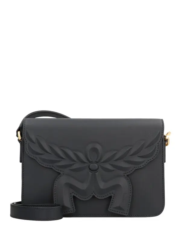 Mcm Small Crossbody Bag In Calfskin - Black