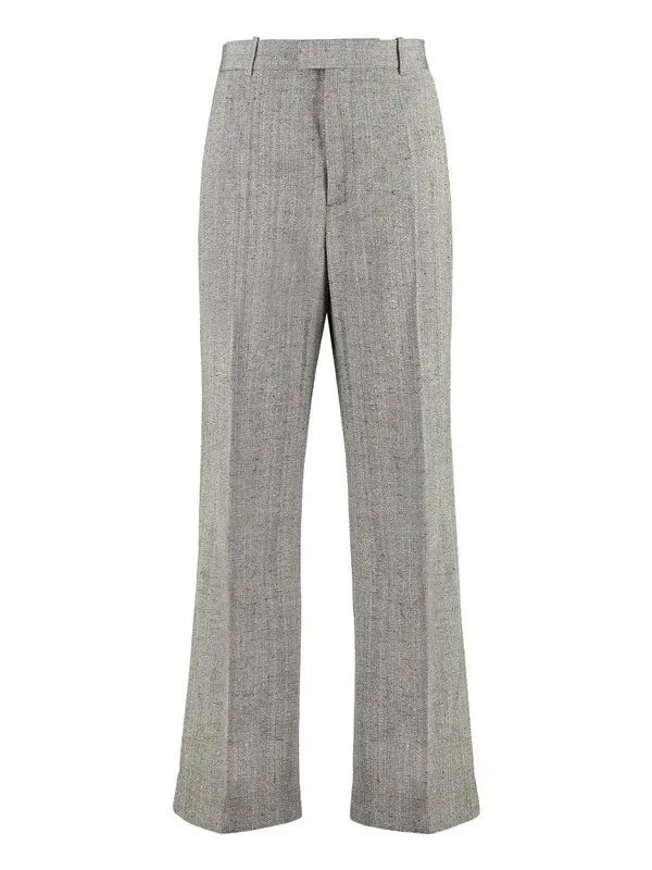 Bottega Veneta Viscose And Silk Flared Pants - Grey