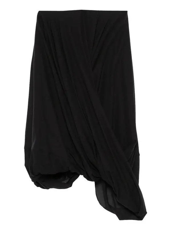 TOTEME Cotton Blend Draped Maxi Skirt - Black
