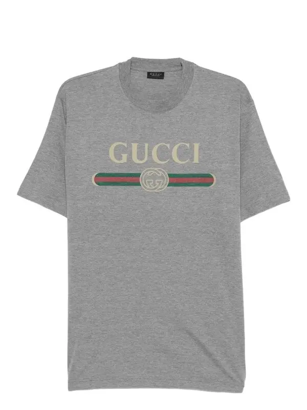 Gucci Logo Cotton T-shirt - Grey