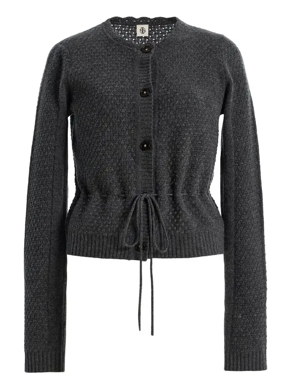 THE GARMENT Belted Wool-cashmere Cardigan - Grey