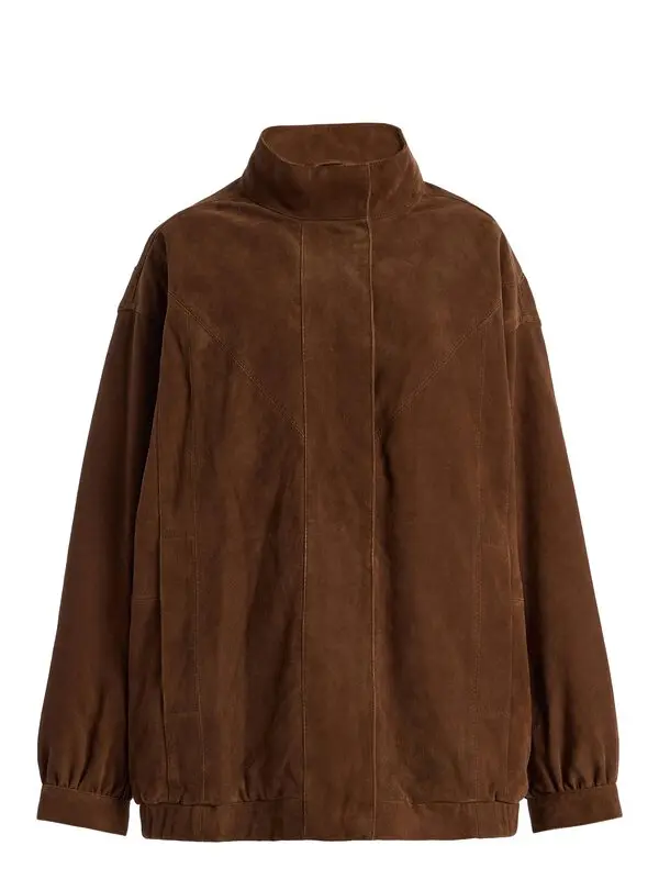 THE GARMENT Geneve Suede Bomber Jacket - Brown