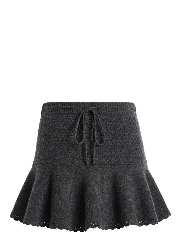 THE GARMENT Crochet Wool-cashmere Mini Skirt - Grey