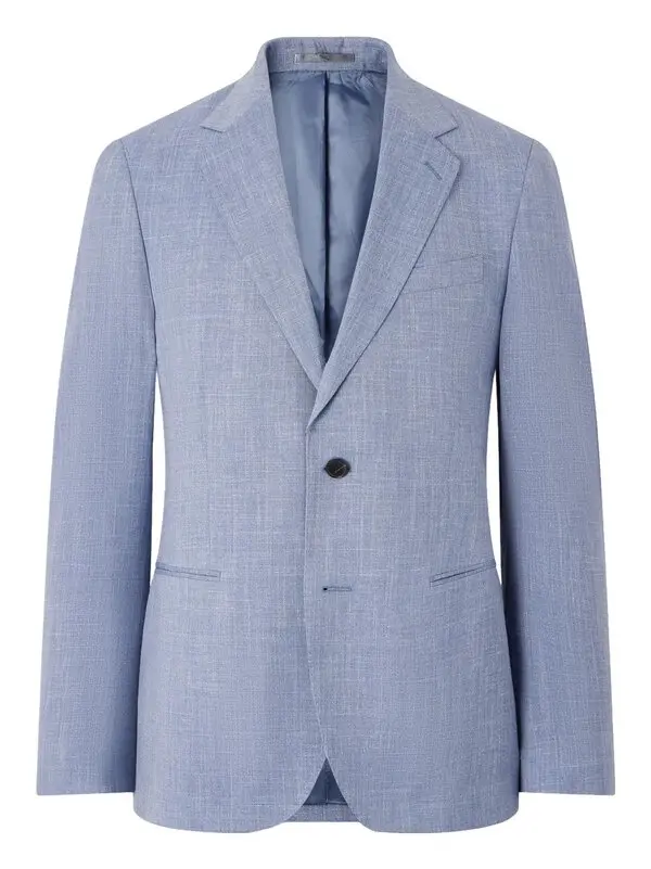 Mr P. Wool, Silk And Linen-blend Suit Jacket - Blue