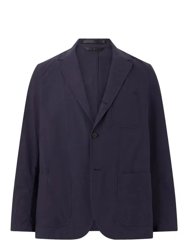 Sunspel Cotton Poplin Suit Jacket - Blue