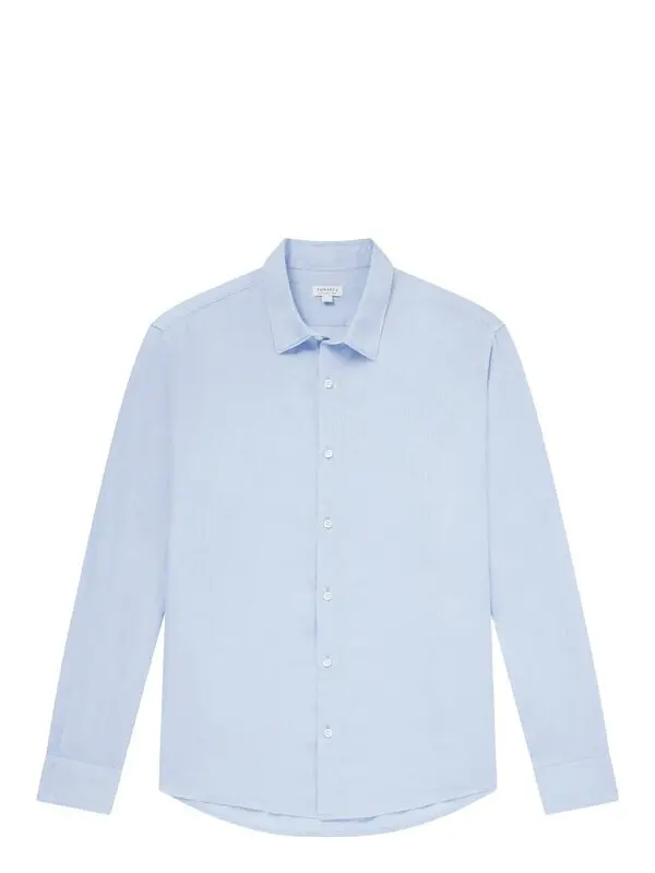 Sunspel Linen Shirt - Blue