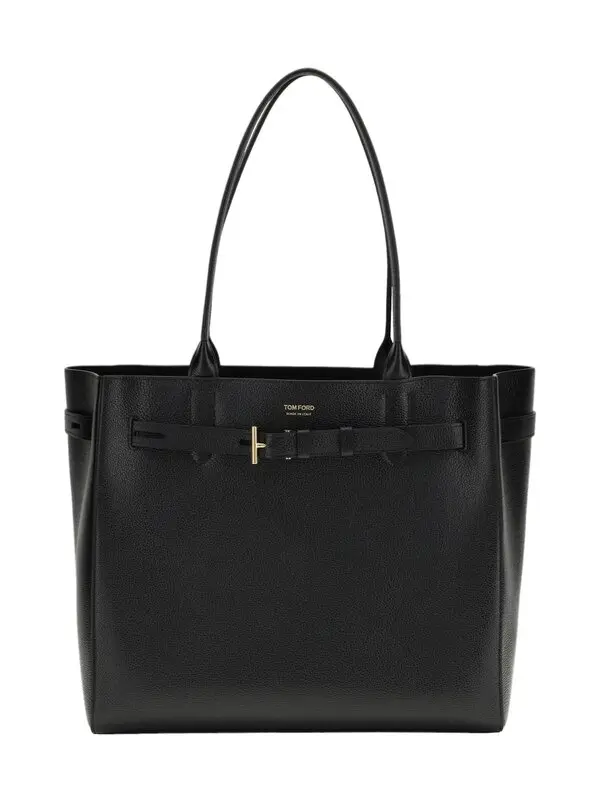TOM FORD Large Audrey Textured Leather Tote Bag - Black
