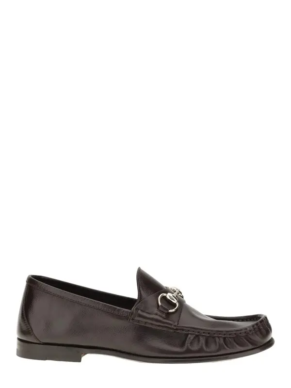Gucci Lugano Leather Loafers - Brown