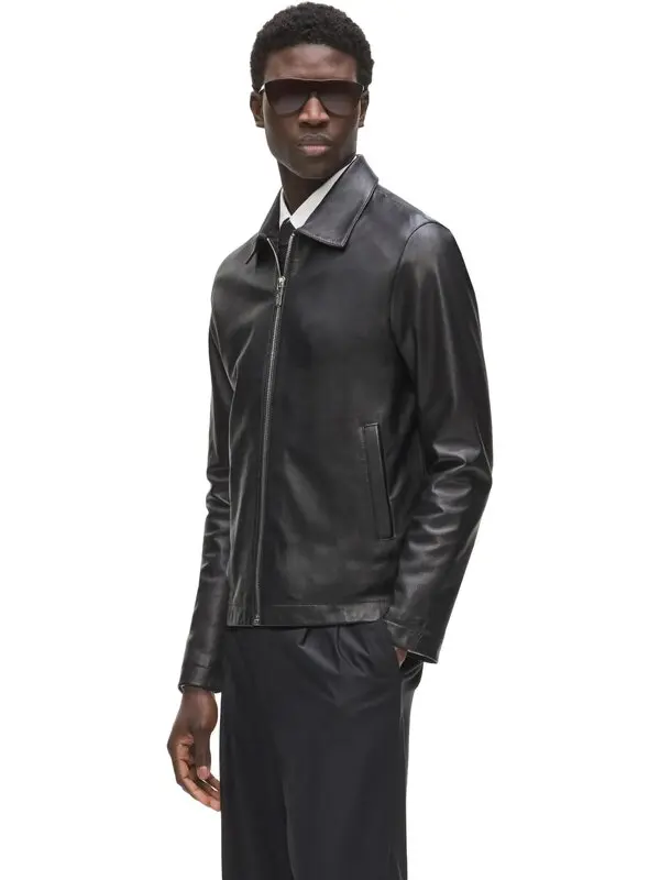 Karl Lagerfeld Leather Zip-up Jacket - Black