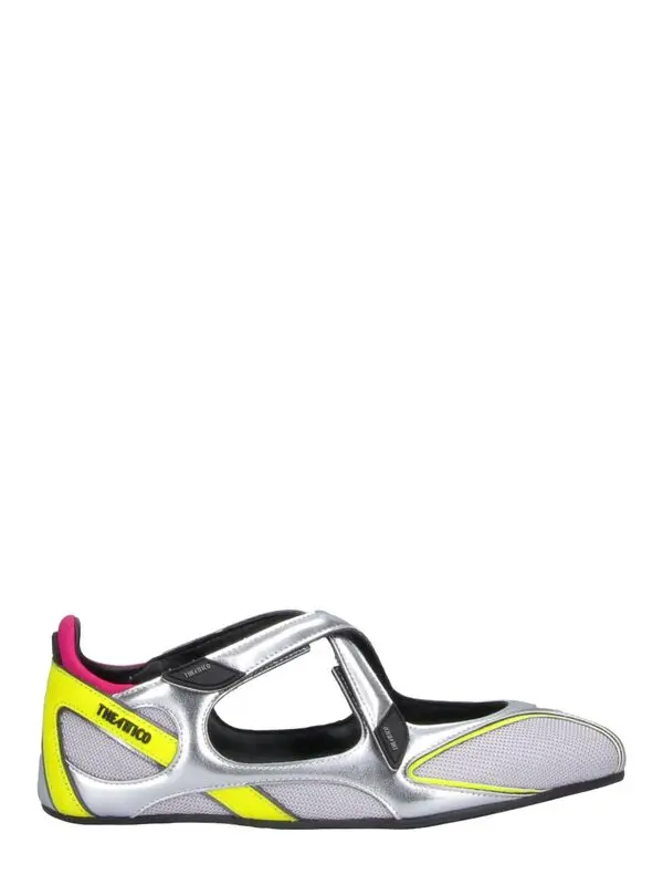 Attico Fabric Ballet Flats - Silver