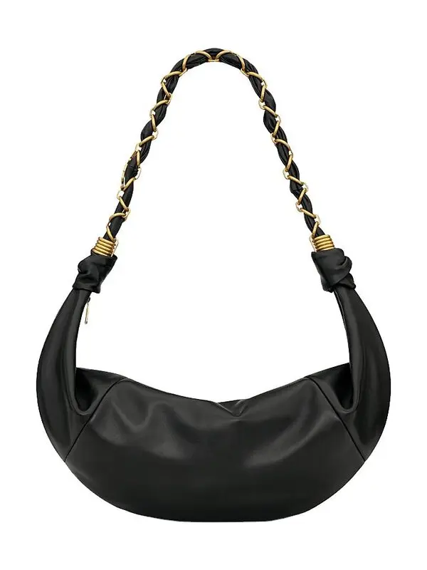 Saint Laurent Amalia Hobo Bag With Chain Strap - Black