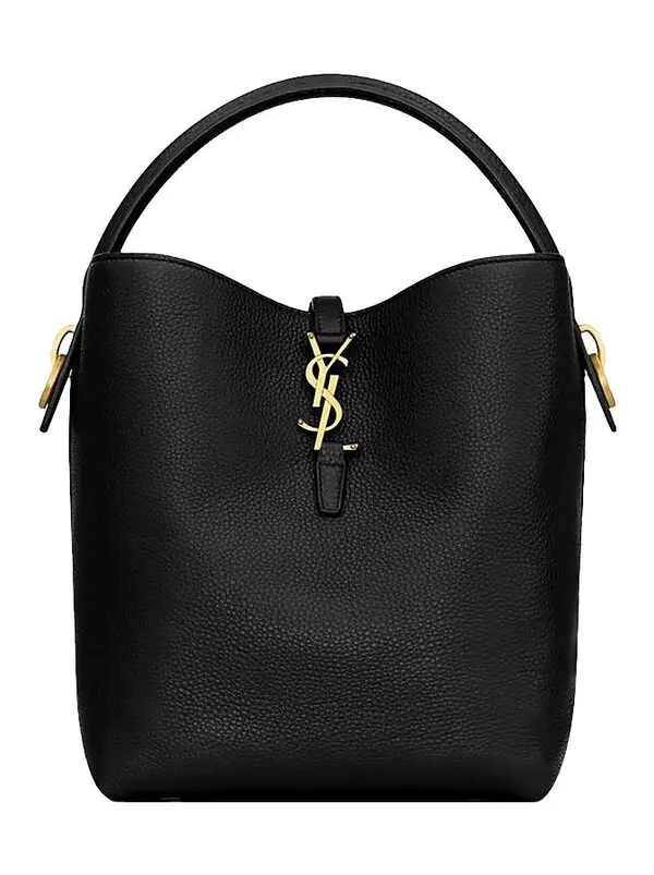 Saint Laurent Le 37 Supple Bucket Bag With Monogram Detail - Black