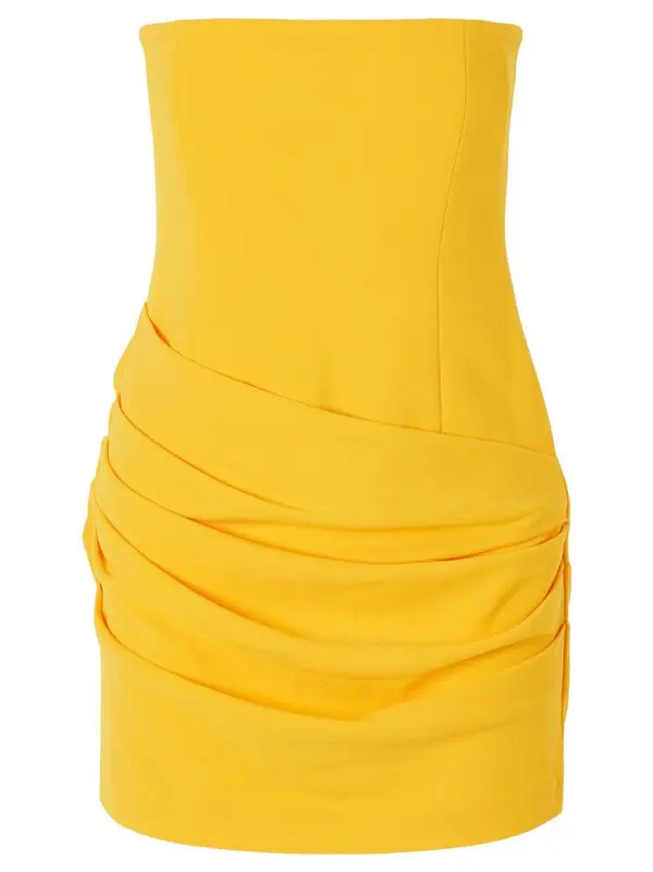 Alex Perry Strapless Draped Mini Dress - Orange