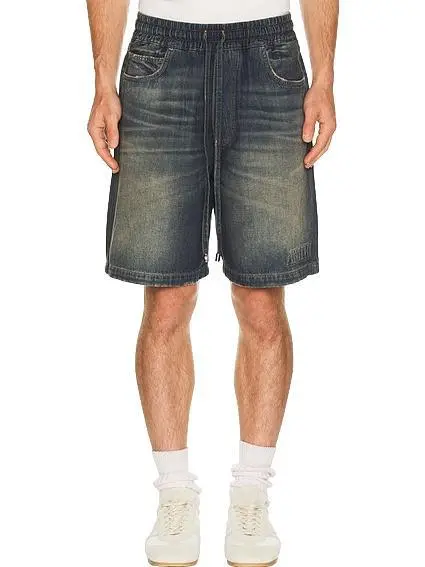Amiri Distressed Denim Drawstring Shorts - Sandstone