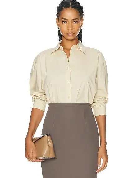 TOTEME Classic Tumbled Button-up Shirt - Peanut