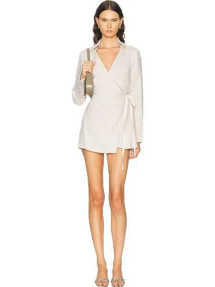 L'academie Lotta Linen Mini Dress - Sand