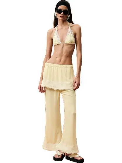 ROWEN ROSE Peplum Pant - Yellow