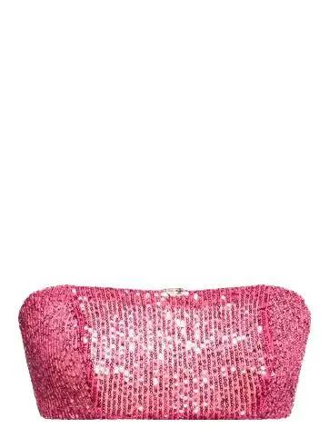 Elisabetta Franchi Sequined Tube Top - Fuchsia