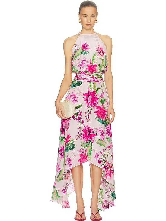 Rococo Sand Maxi Dress With Handkerchief Hem - Ivory