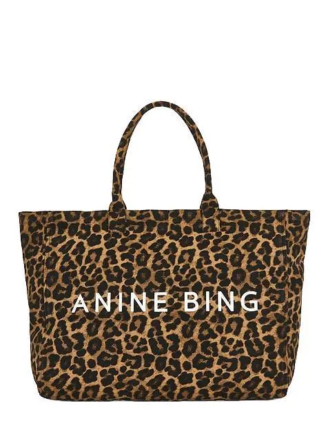 ANINE BING Leo Canvas Tote Bag - Leopard