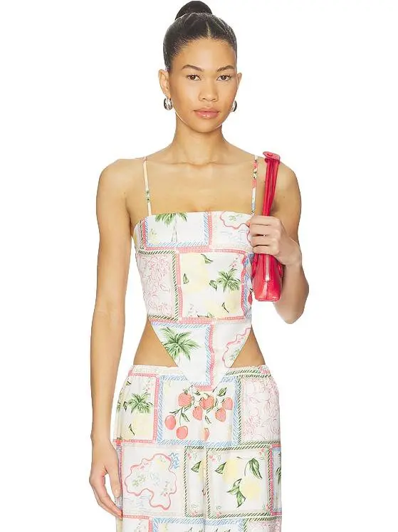 MORE TO COME Kialana Cami Top - White Multi