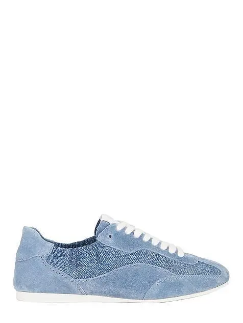 Simkhai Georgie Elasticized Leather Sneakers - Denim
