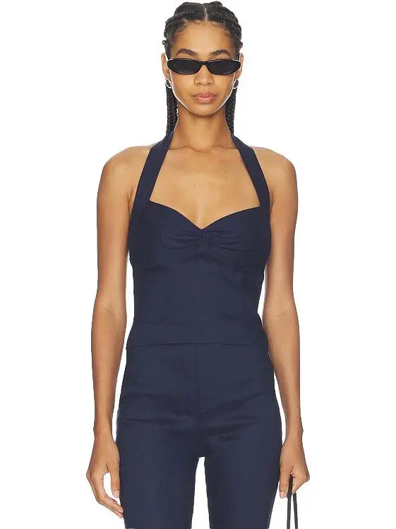 STONE COLD FOX X Revolve Halterneck Top - Navy
