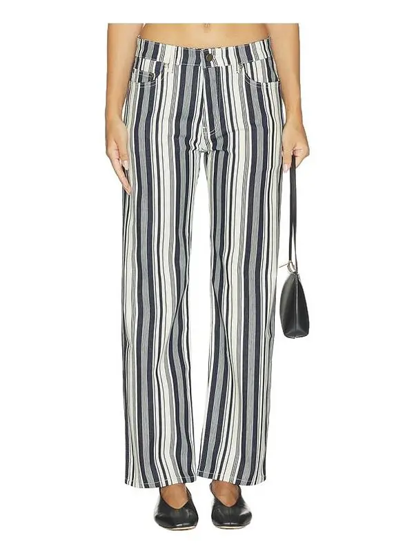 Renggli Stripe Straight Jean - Navy