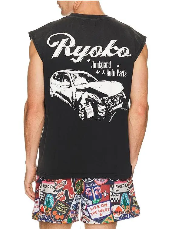 RYOKO RAIN Auto Parts Sleeveless Tank - Black