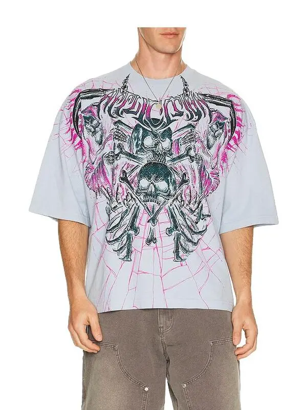 AFFLICTION Darkness Falls Short Sleeve Tee In . Also - Blue