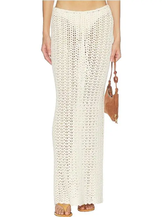 MORE TO COME Arna Crochet Maxi Skirt - Neutral