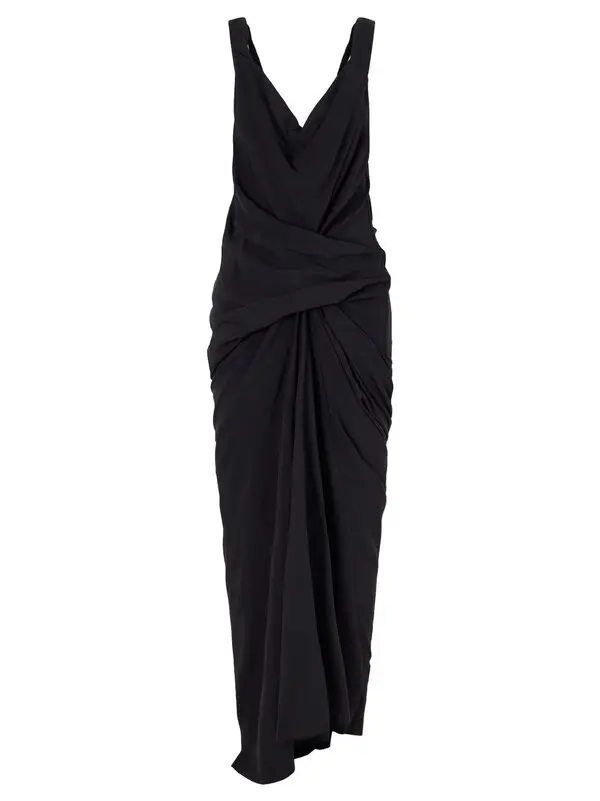 Rick Owens Draped Cady Maxi Dress - Black