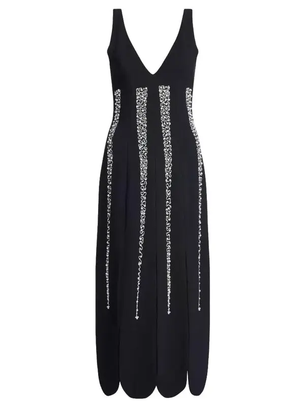 MARKARIAN Brandy Pearl-embellished Midi Dress - Black