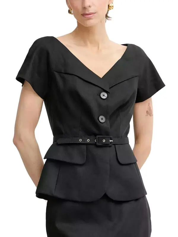 Luisa Spagnoli V-neck Blouse - Black