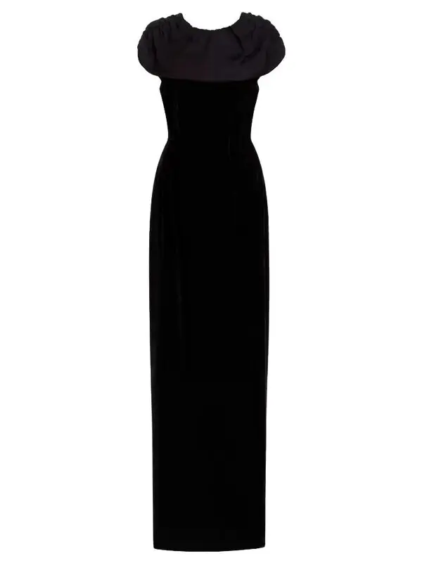 MARKARIAN Vesper Shawl-detail Maxi Dress - Black