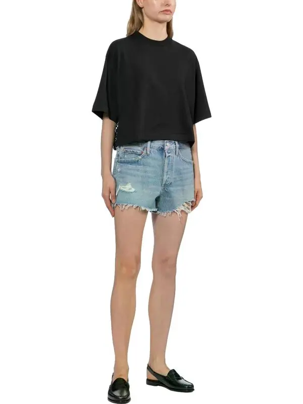 Toga Panelled Cropped T-shirt - Black