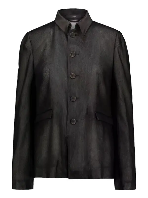 SAPIO Button Collared Jacket - Grey